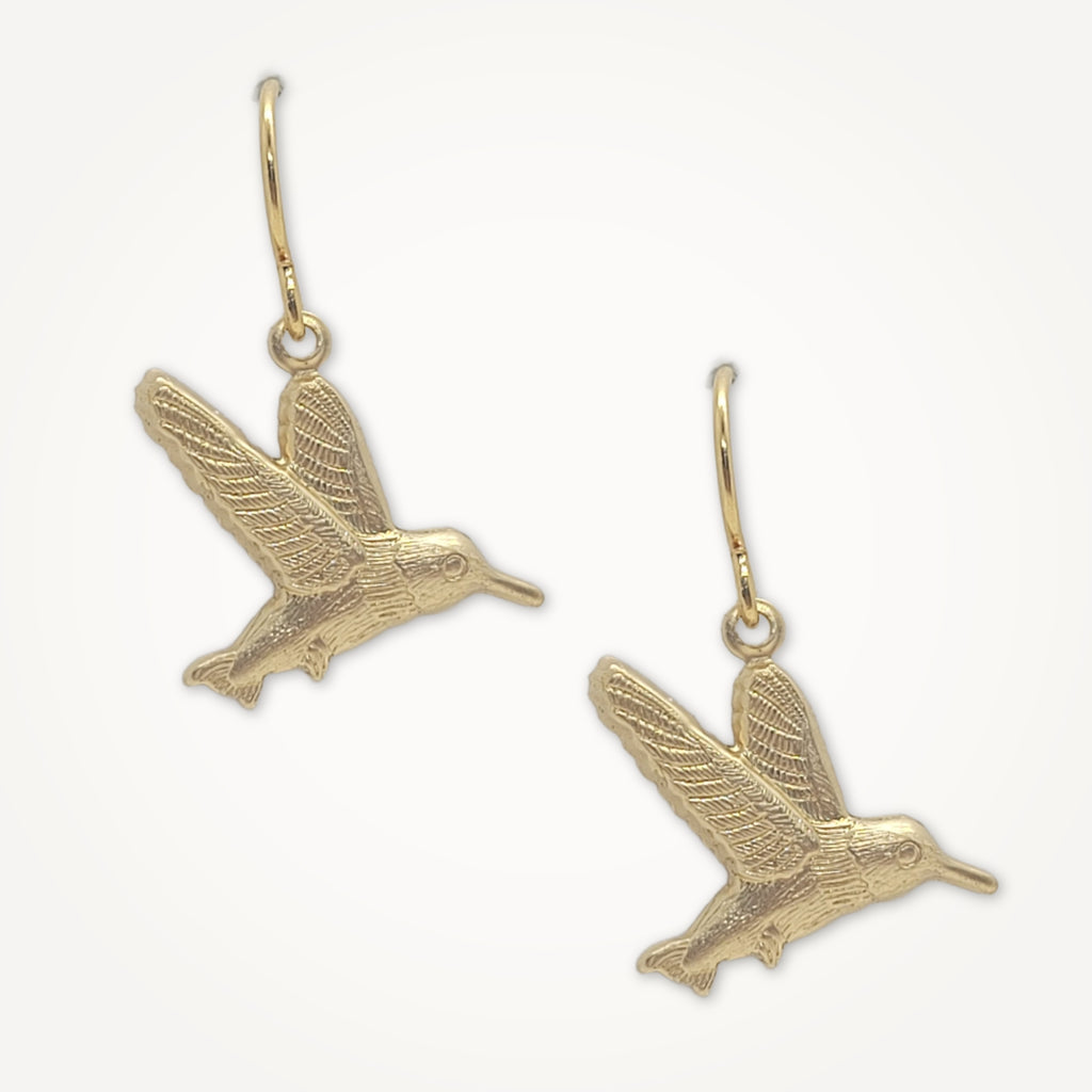 Hummingbird Earrings Gold | Beatrixbell Handcrafted Jewelry