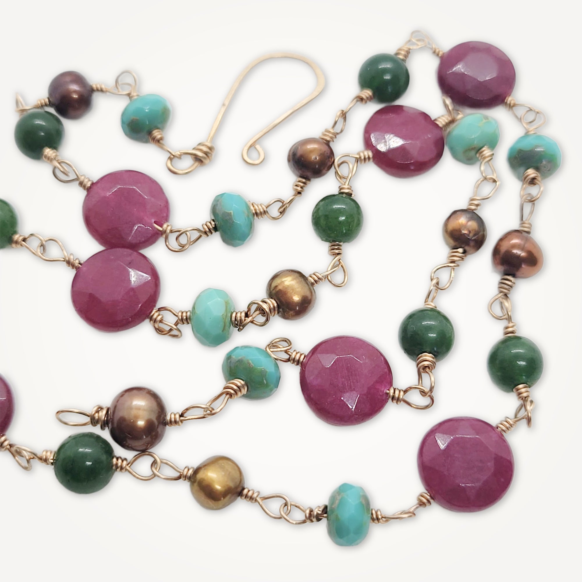 Ruby Jade Boho Necklace | Beatrixbell Handcrafted Jewelry